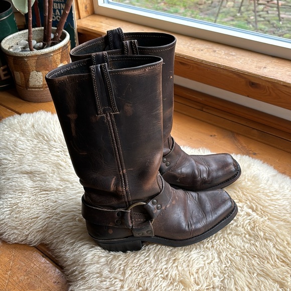 Frye | Shoes | Vintage Frye Harness Boots Square Toe | Poshmark